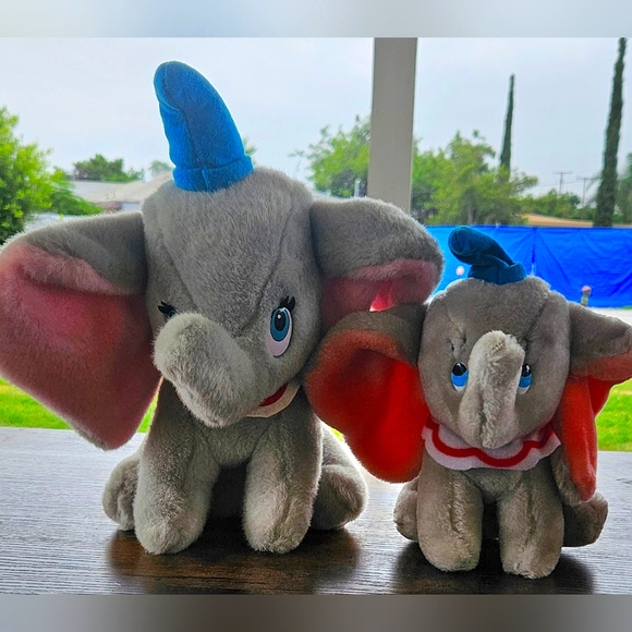 Disney | Toys | Lot Of 2 Vintage Disney Dumbo Stuffed Animal Plush ...